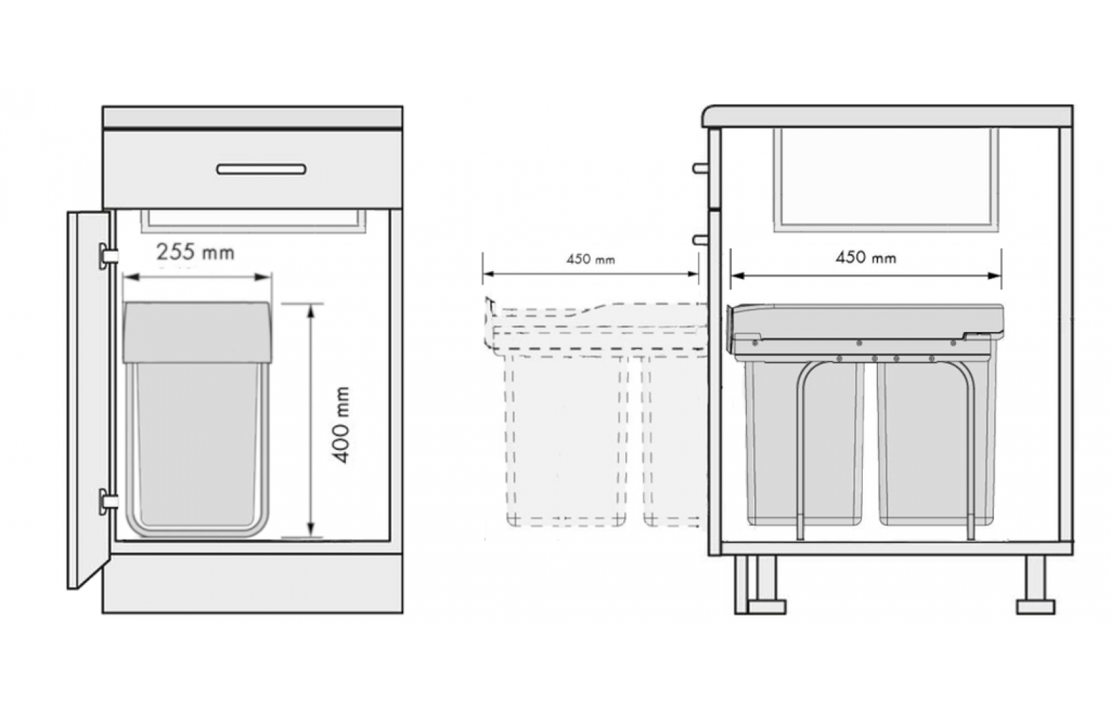 Built-in waste bin 30 liters - AFB30L
