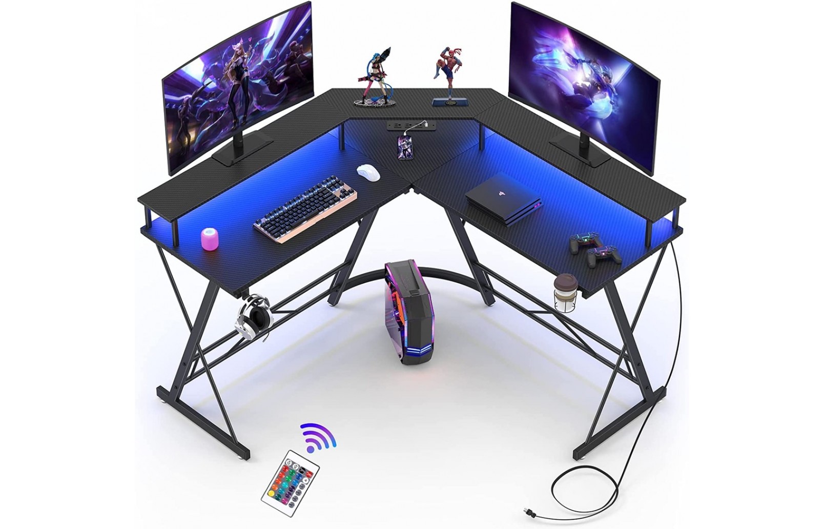 Gaming corner desk with led lighting - VIPERX1