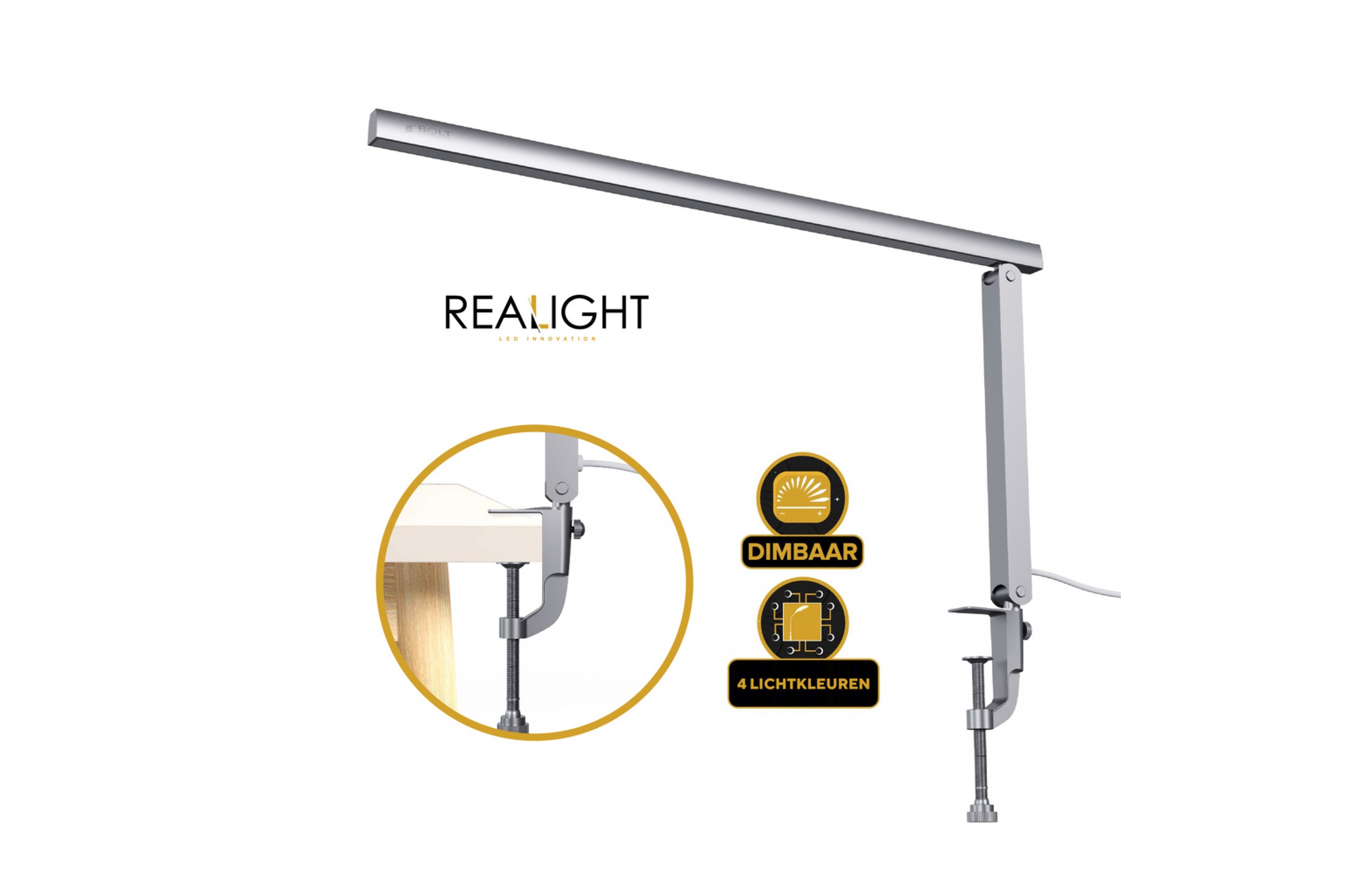 Desk lamp Reading lamp silver, rotatable, dimming function and color ...
