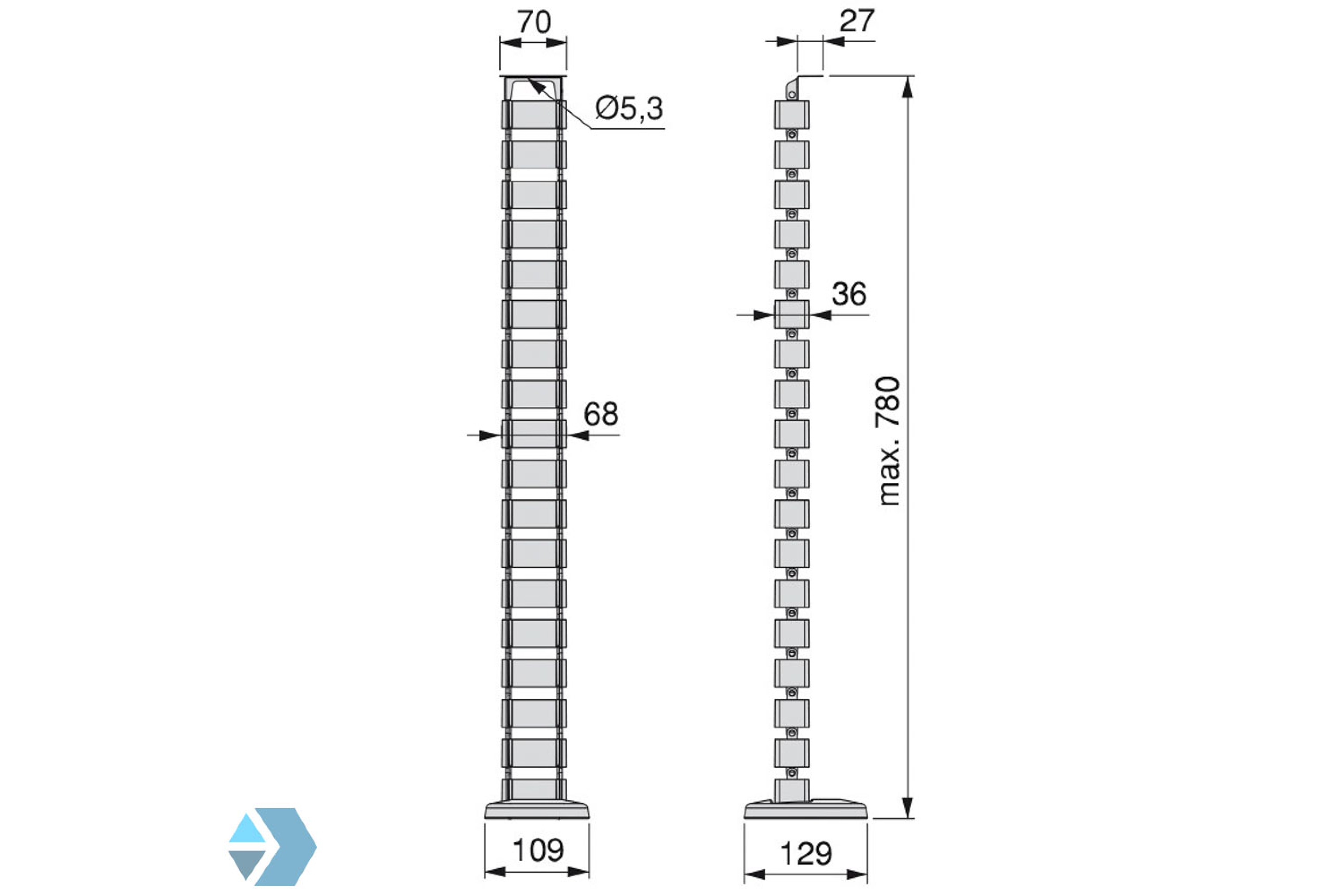 Desk cable guide - KBS3668